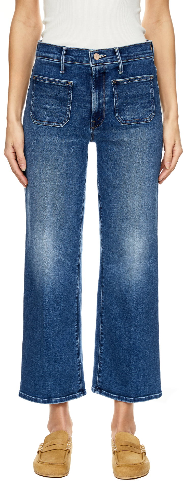 Mother Wide-Leg Jeans 'Patch Pockt Maven Ankle' Blue on UNGER.DE